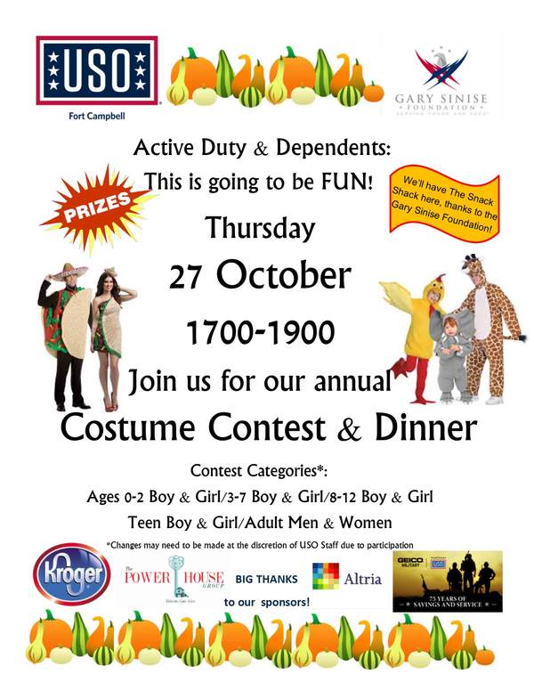 USO Fort Campbell Costume Contest and Dinner • USO Fort Campbell ...